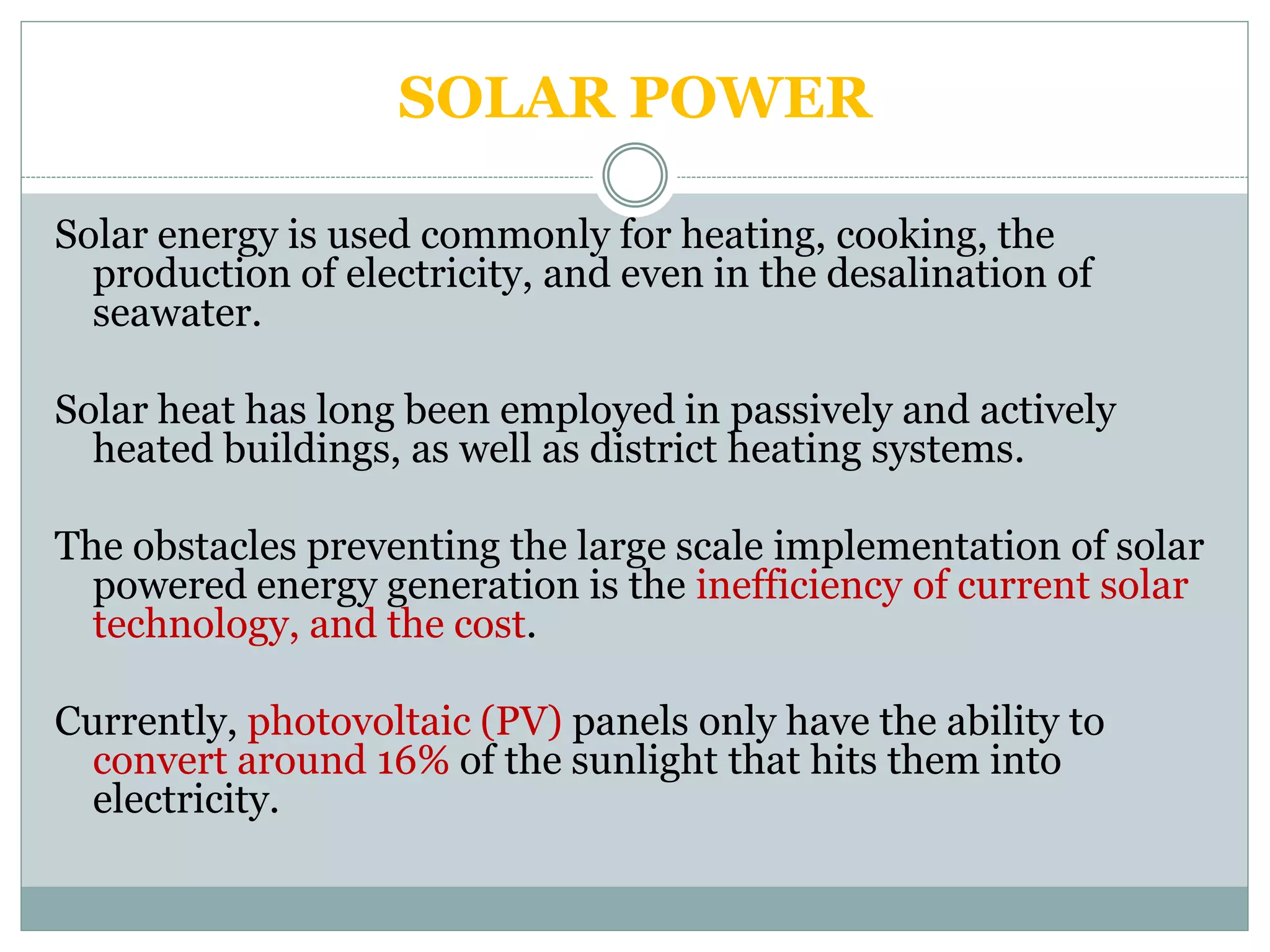 Alternative energy sources presentation | PPTX