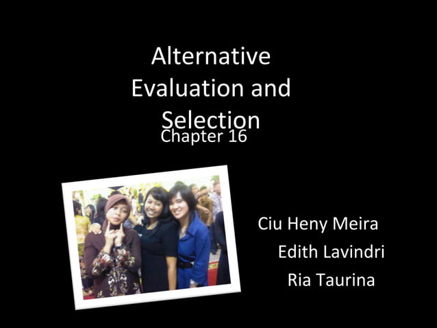 Alternative evaluation & selection ppt | PPT | Business | Business and ...