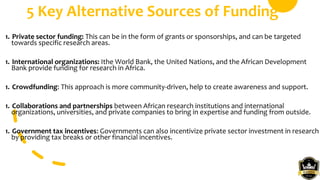 Alternative Financing Sources for Research in Ghana | PPTX