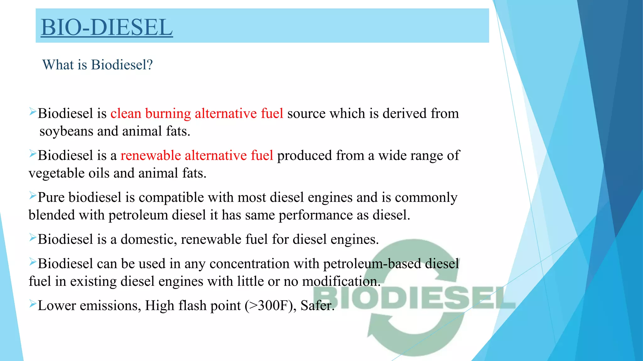 Alternative fuel - Bio Diesel | PPT