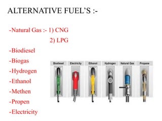Alternative fuel ( LPG & CNG , BIO-DIESEL & BIO-GAS ) | PPTX