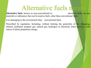 Alternative fuels | PPTX