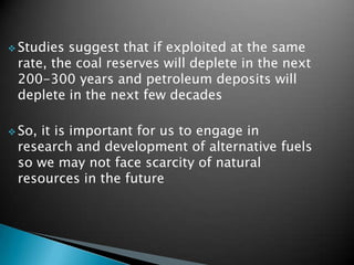 Alternative fuels and their uses | PPTX