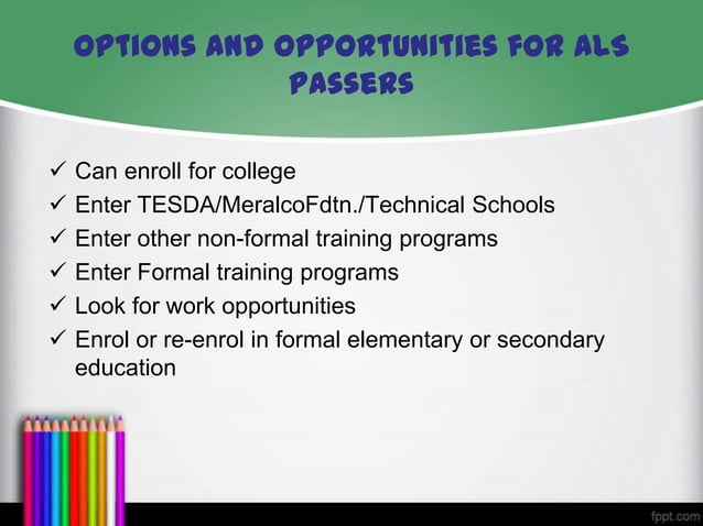 Alternative learning system (ALS) | PPTX | Special Education | Education