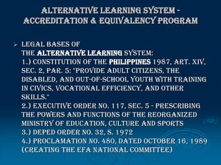 Alternative learning system program | PPTX