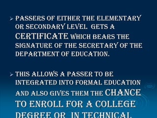 Alternative learning system program | PPTX