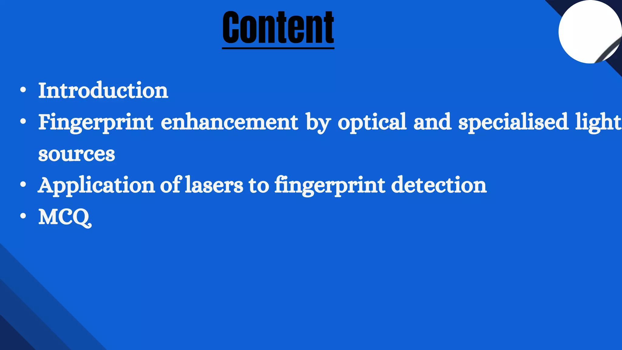 Alternative light sources of fingerprint development Part 1.pptx