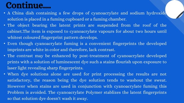 Alternative light sources of fingerprint development Part 2.pptx