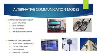 Alternative means of communication during disaster | PPTX