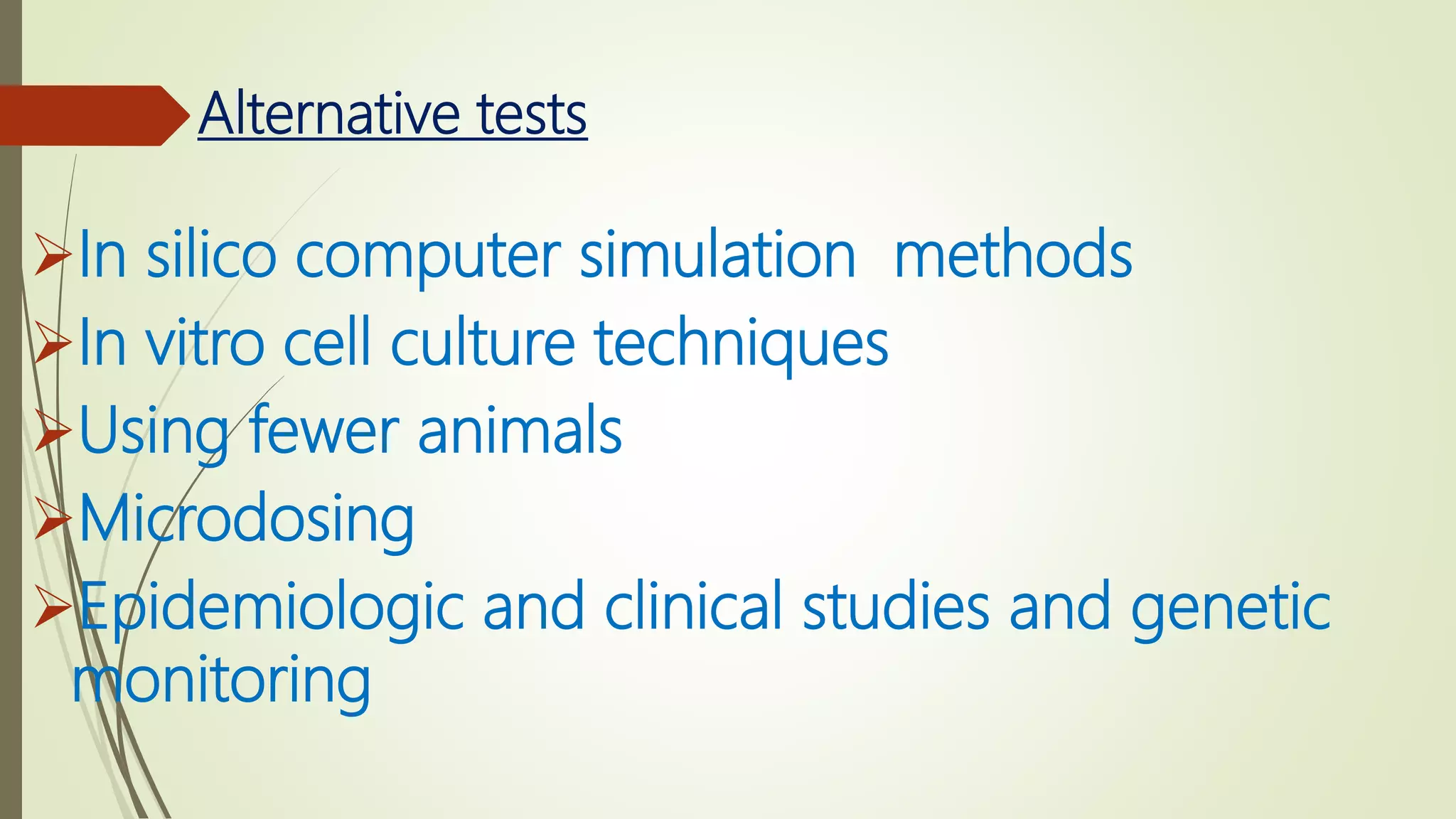Alternative methods to animal toxicity testing | PPTX