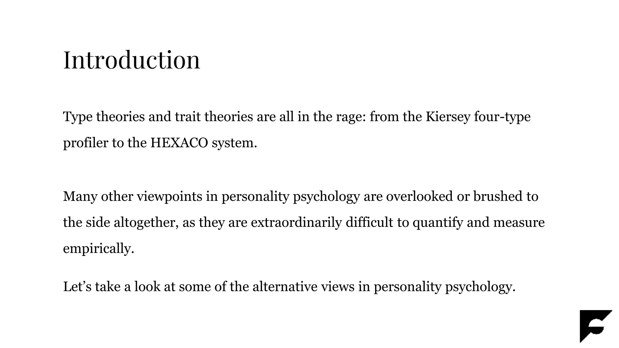 Alternative Personality Psychology Theories | PPTX