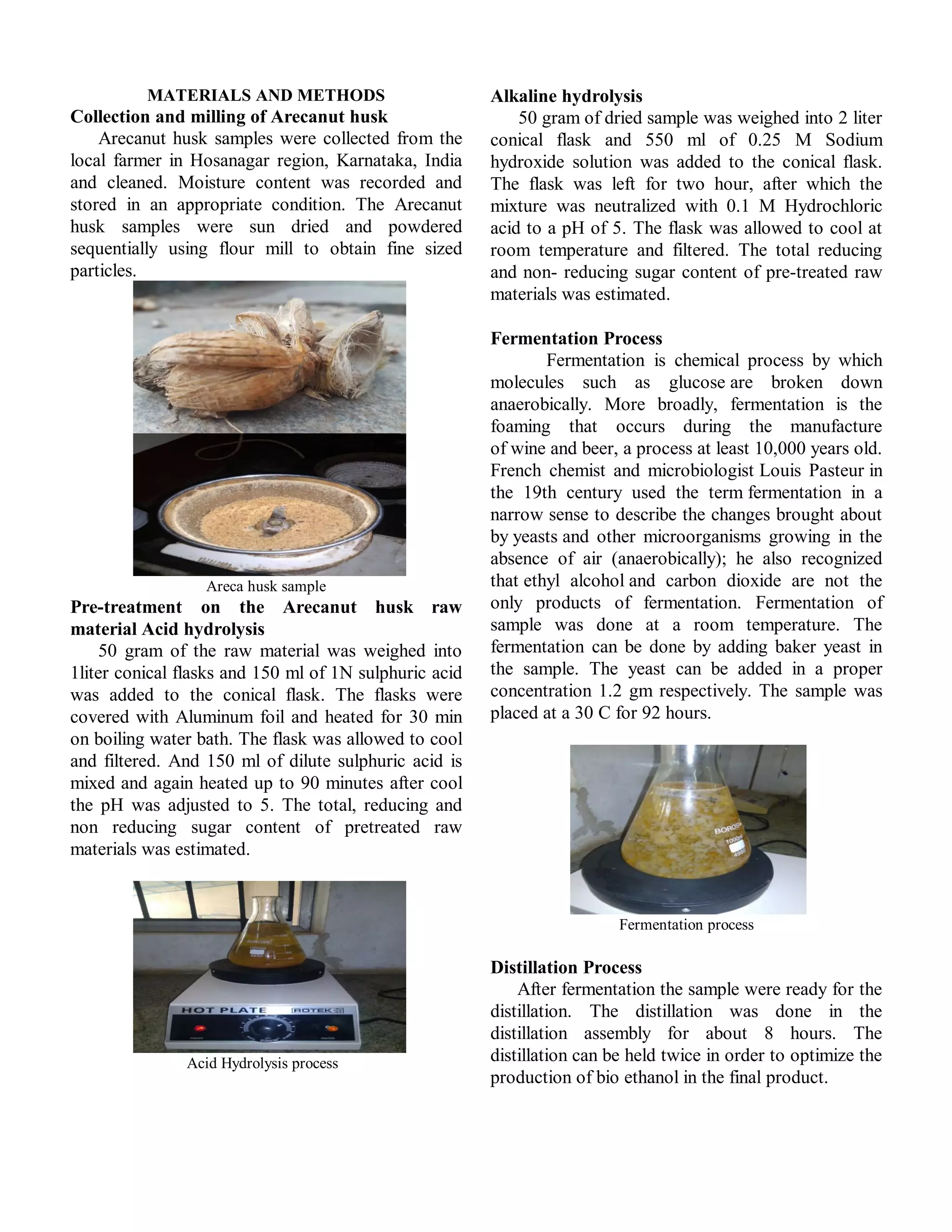 Alternative petrol from areca husk | PDF