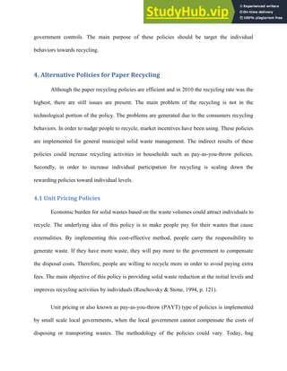 Alternative Policies For Paper Recycling | PDF