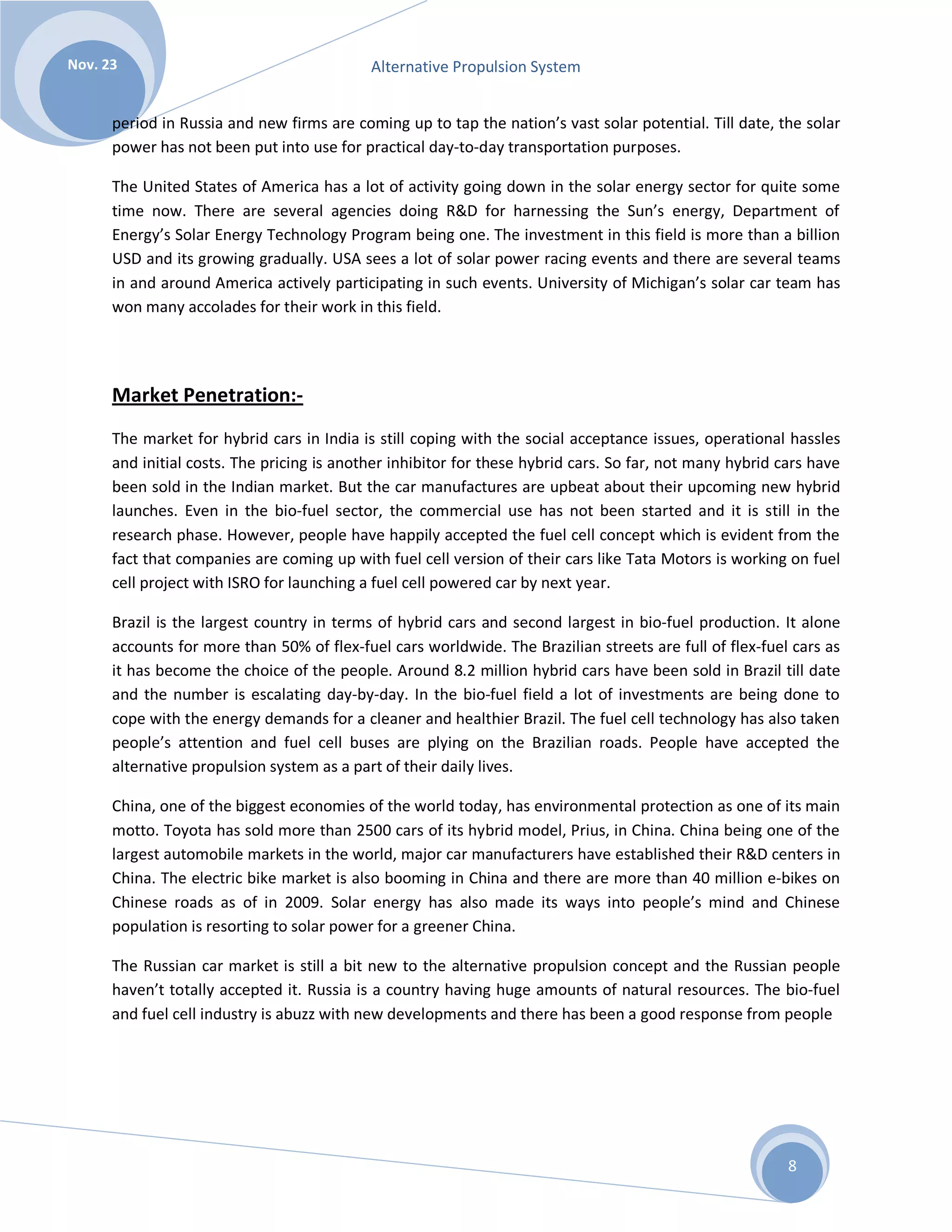 Alternative propulsion systems study | PDF