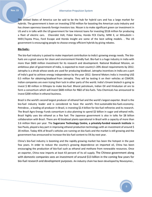 Alternative propulsion systems study | PDF | Automotive Industry ...