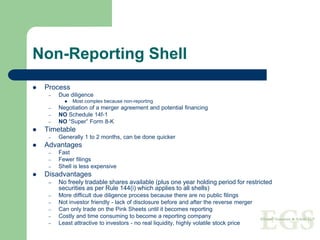 AlternativePublicOfferings-ReverseMergers 13022018.ppt | Mergers and Acquisitions | Business ...