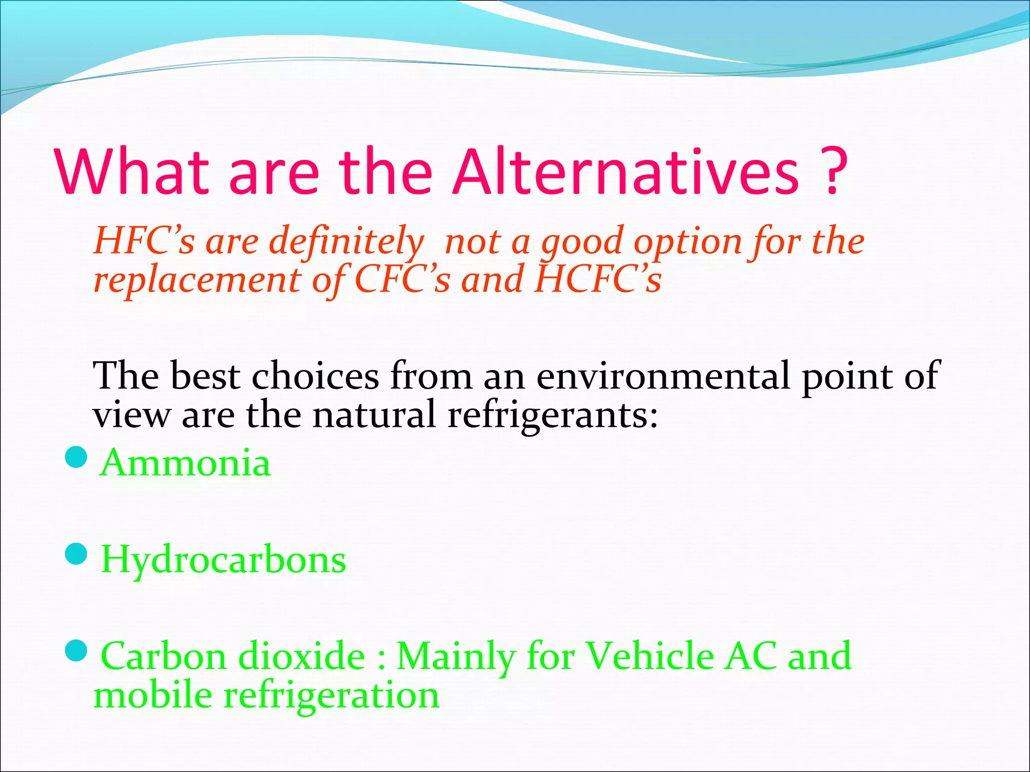 Alternative refrigerants | PPT