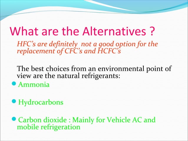 Alternative refrigerants | PPT