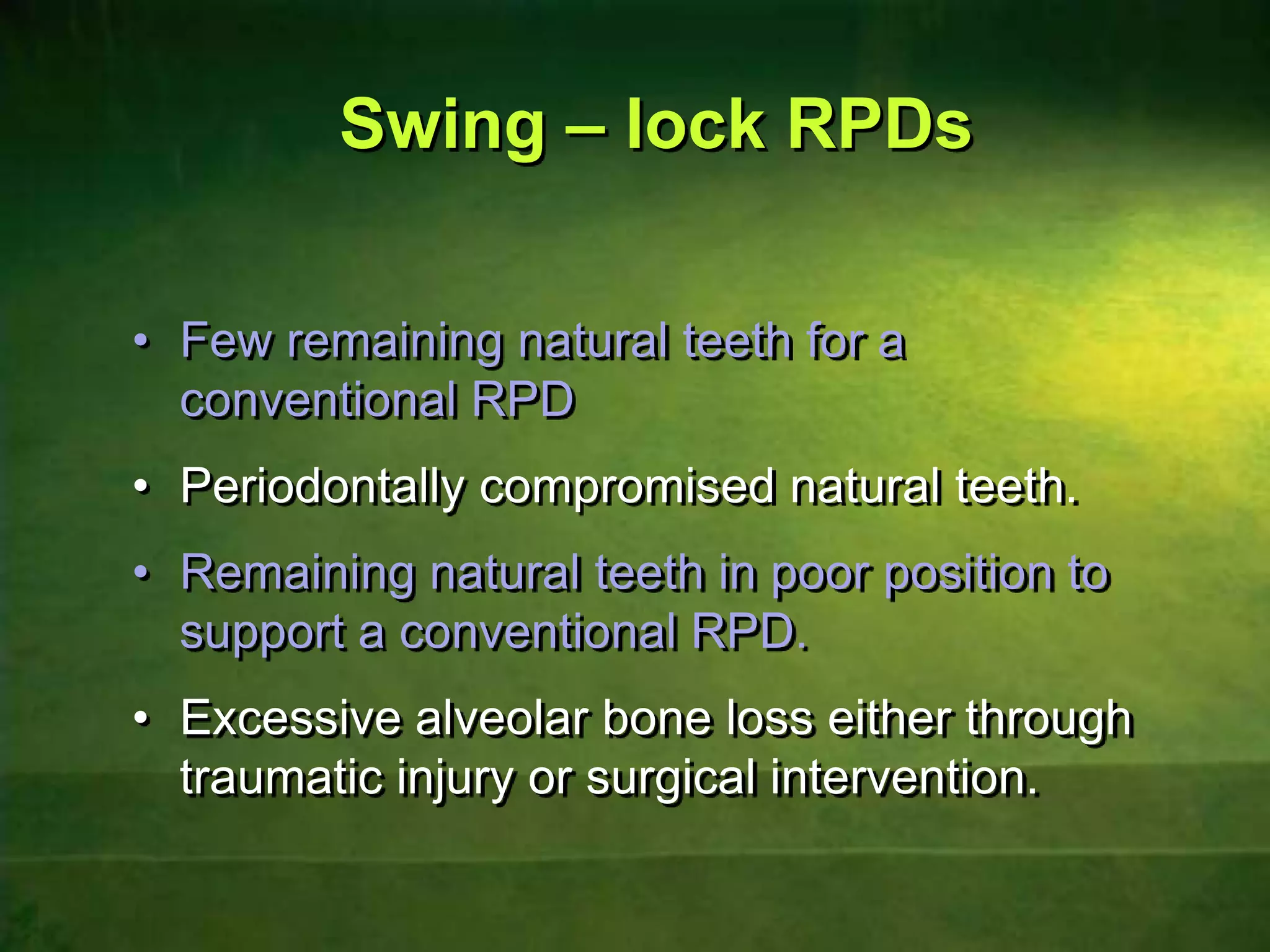 Indication of Alternative removable partial dentures | PPTX