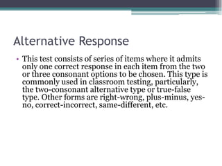 Alternative response | PPTX