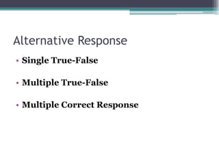 Alternative response | PPTX