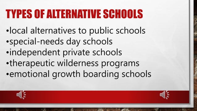 Alternative schools | PPTX | Secondary Education | Education