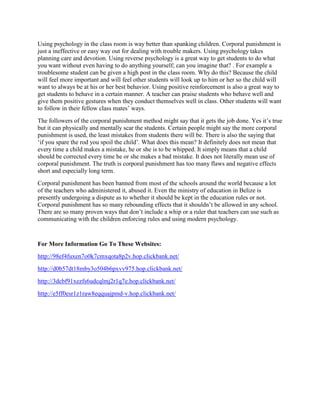 Alternatives for corporal punishment in the classroom | PDF