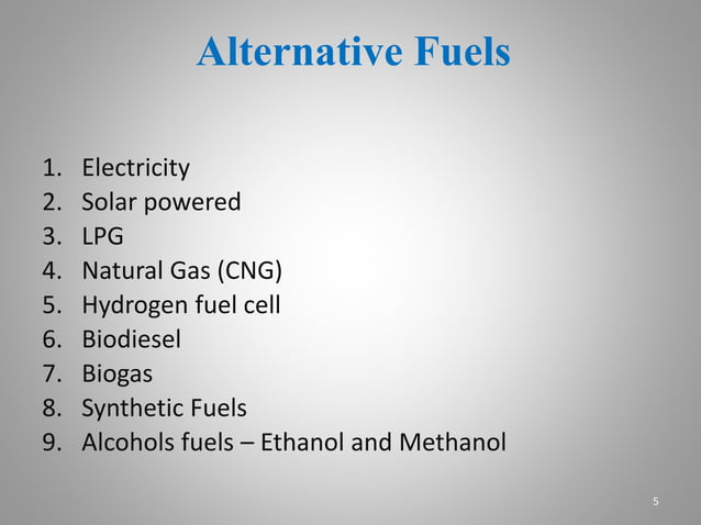 Alternative Fuels for IC Engine | PPTX | Power and Energy Industry ...