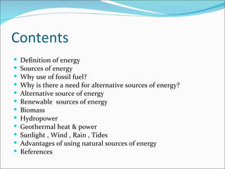 Alternative sources of energy | PPT