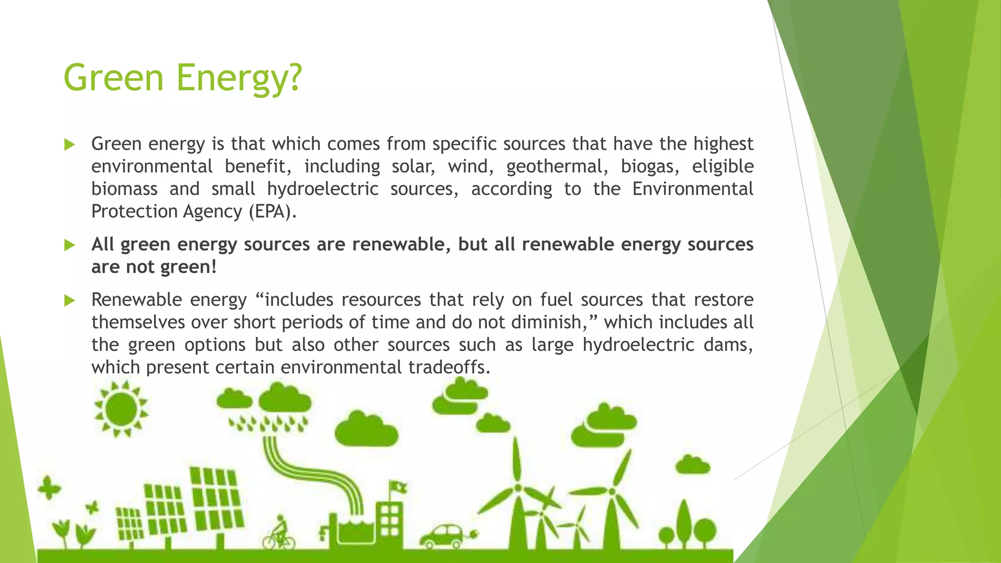 Alternative sources of green energy | PPTX