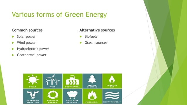 Alternative sources of green energy | PPT