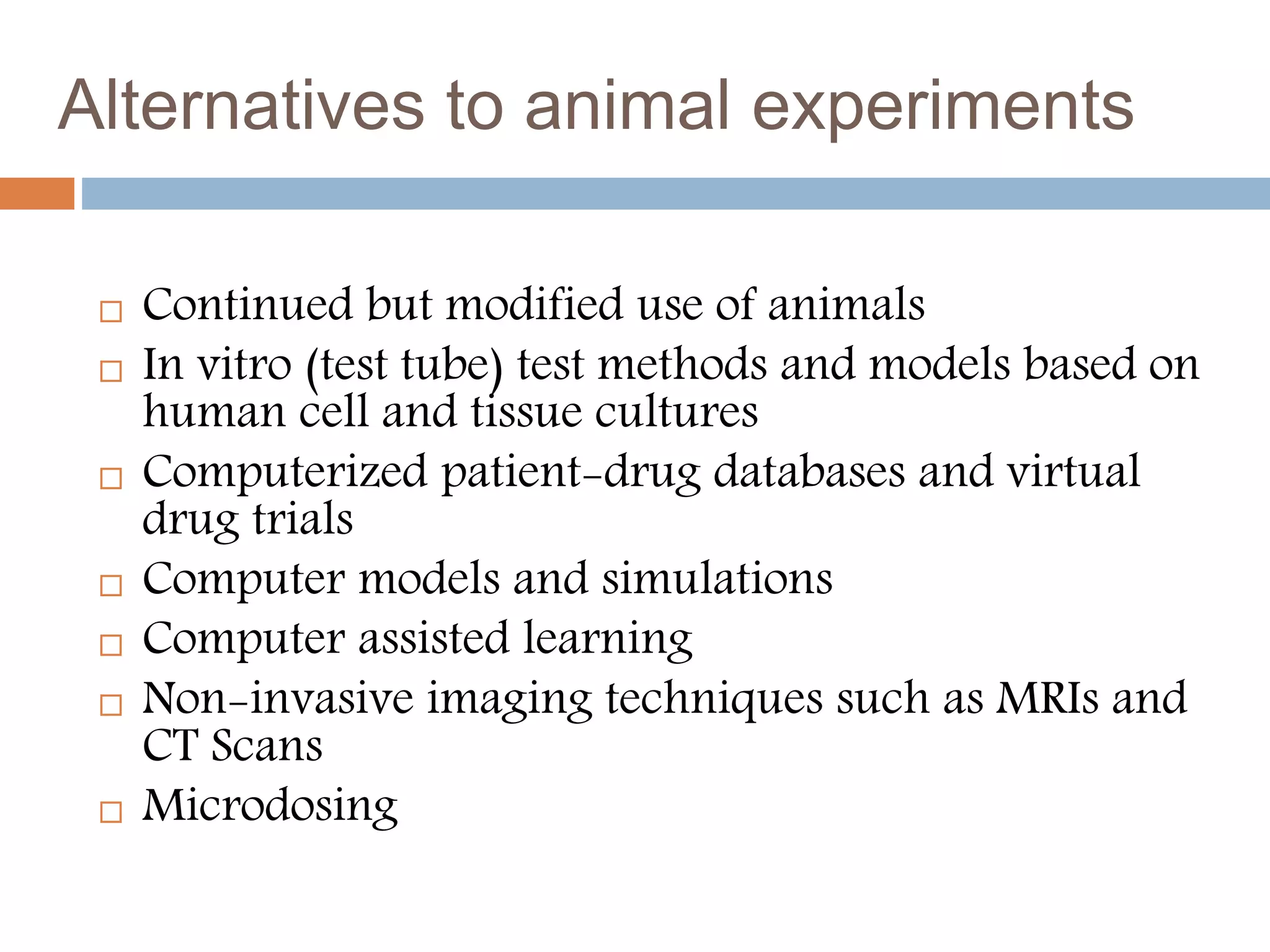 Alternatives to animal experiments | PPTX