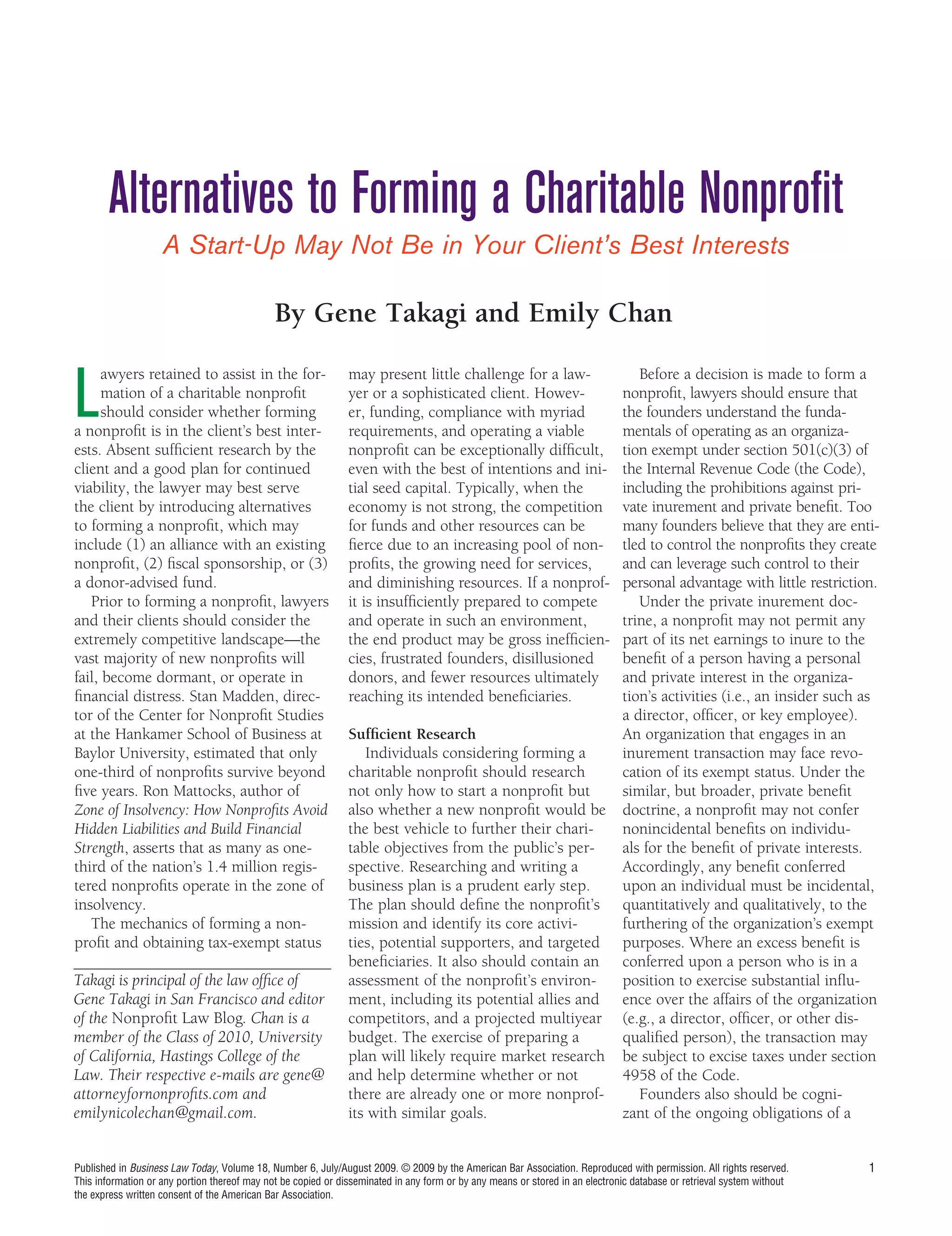 Alternatives to Nonprofit | PDF
