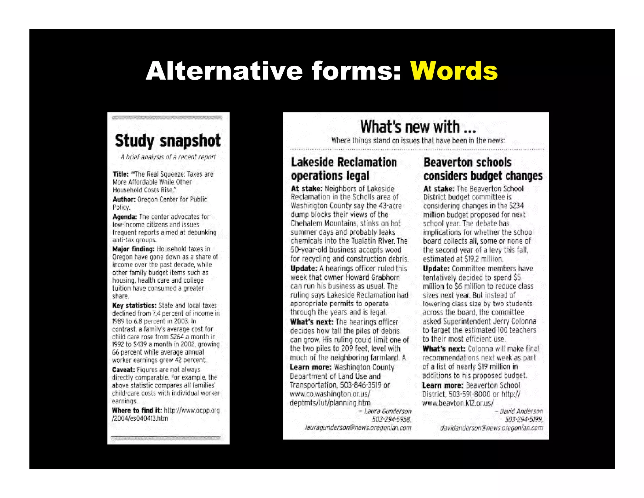 Alternative Story Forms | PDF