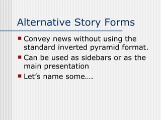 Alternative Story Forms | PPT | Technology & Computing