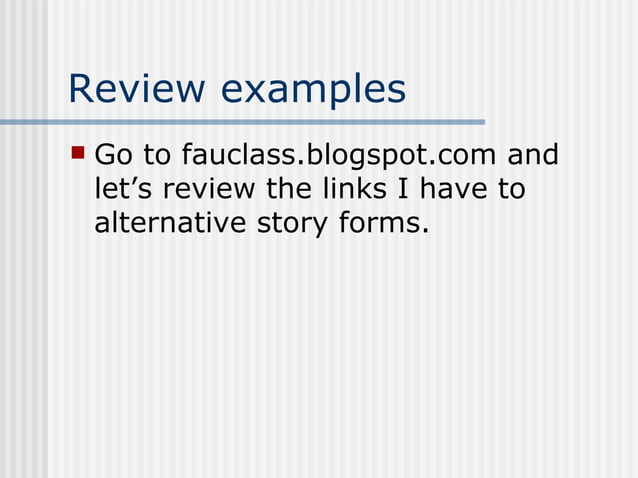 Alternative Story Forms | PPT | Technology & Computing