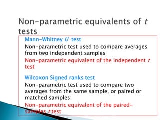 Alternatives to t test | PPTX