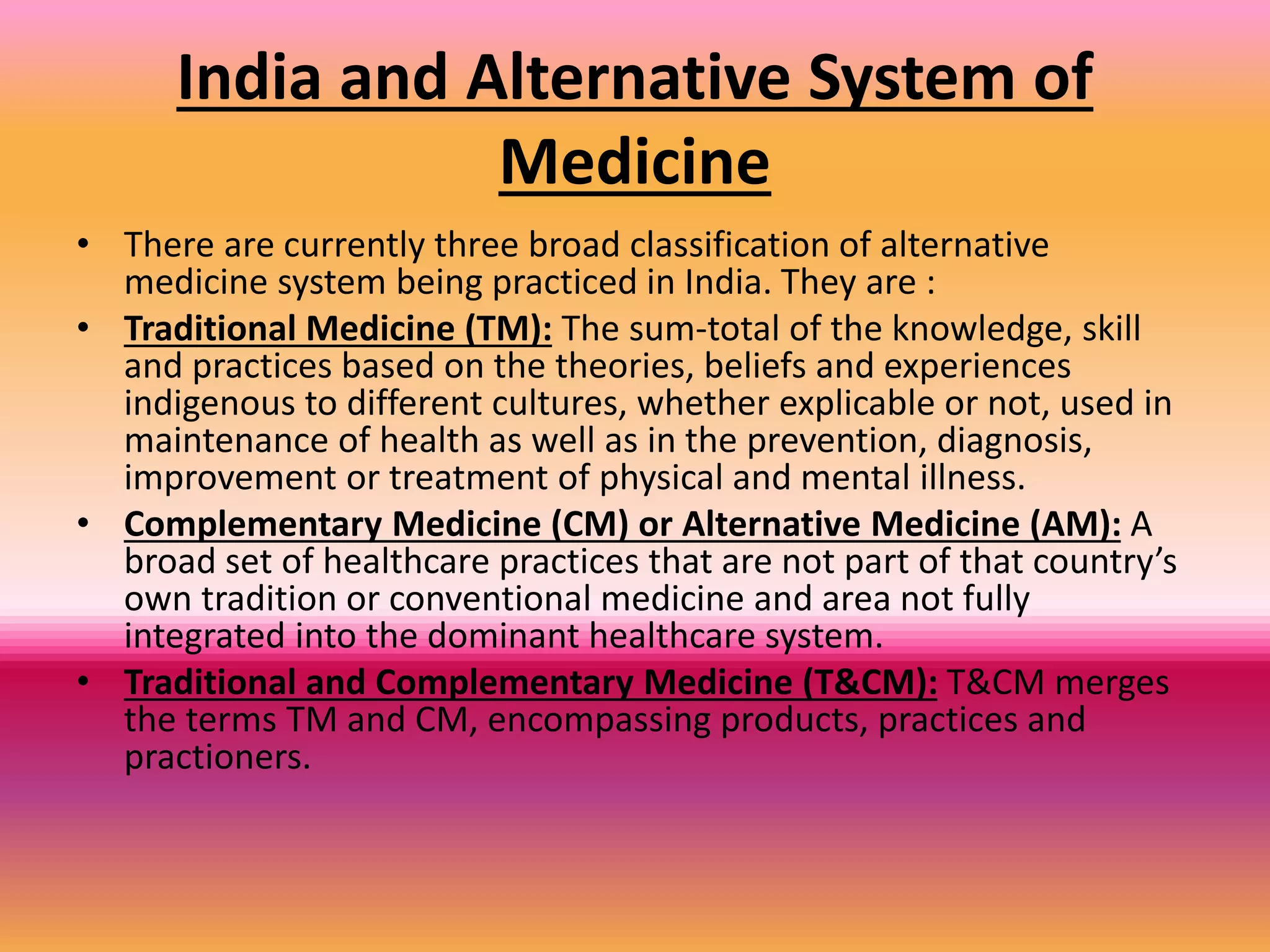 Alternative system medicine | PPTX