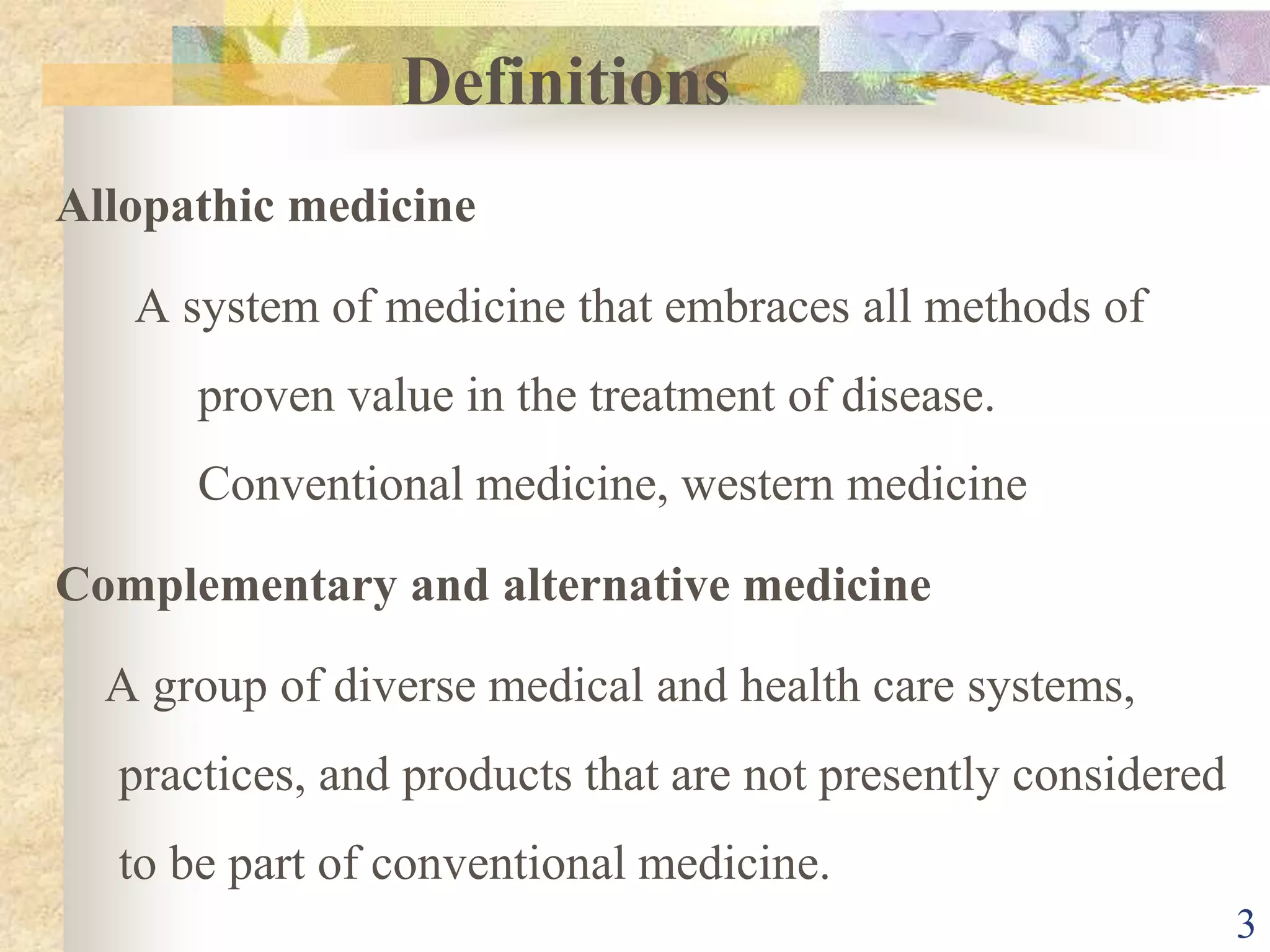 Alternative system of medicine..... | PPT