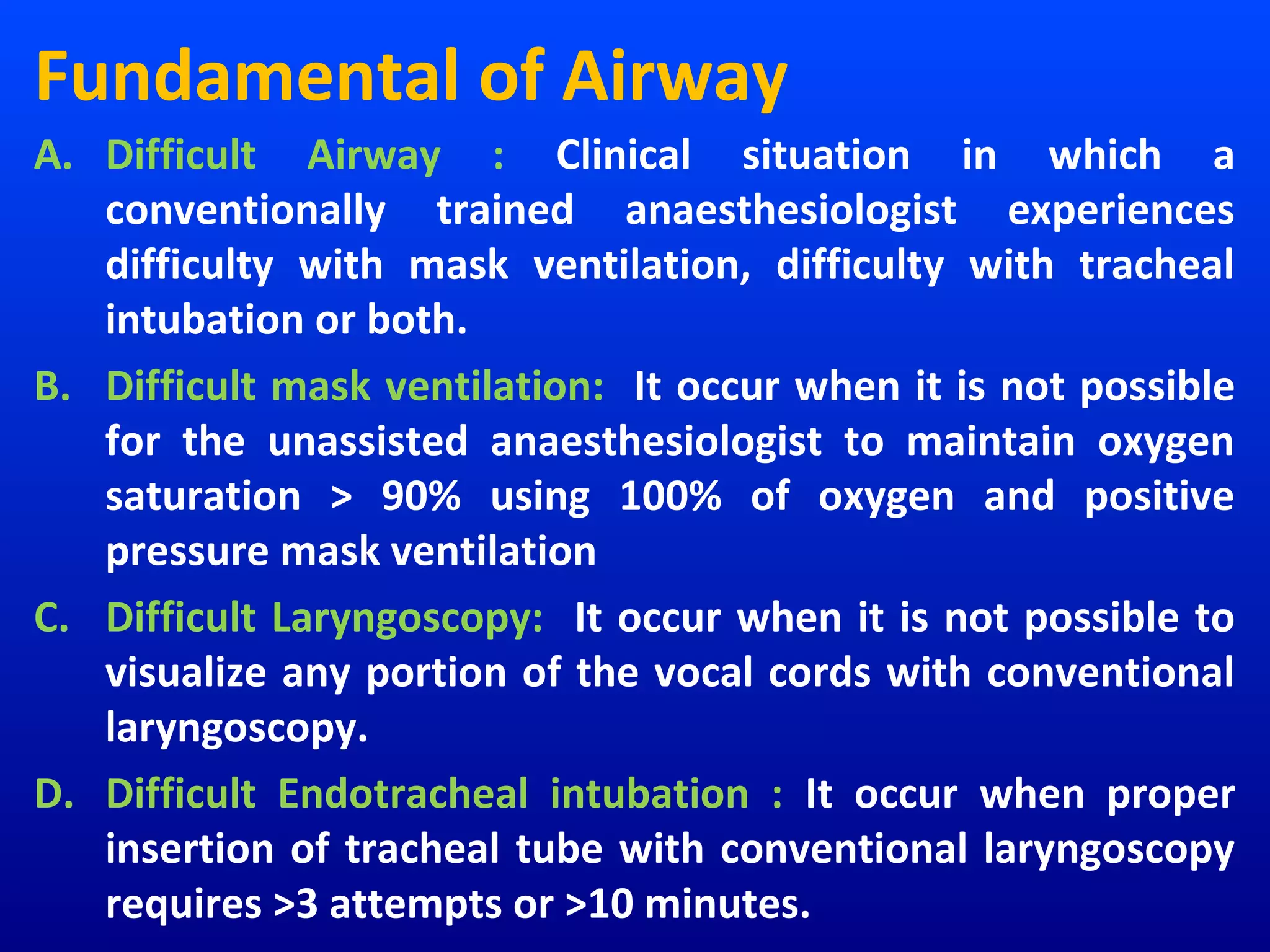 Alternative technique of intubation retromolar, retrograde, submental ...