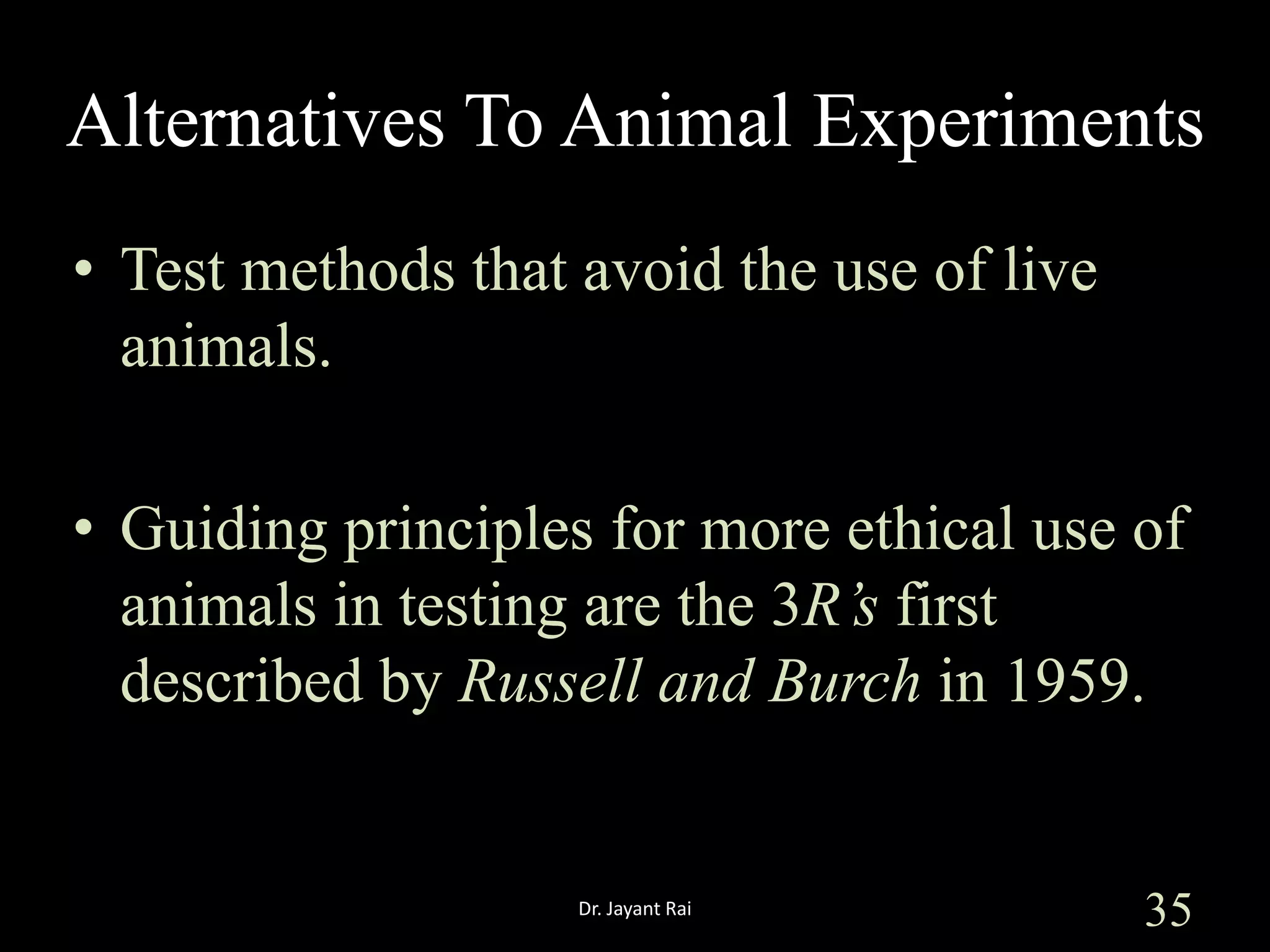 Alternative to Animal Experiment Models | PPTX