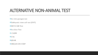 Alternative to animal toxicit testing.pptx | Medical Tests | Medical Health
