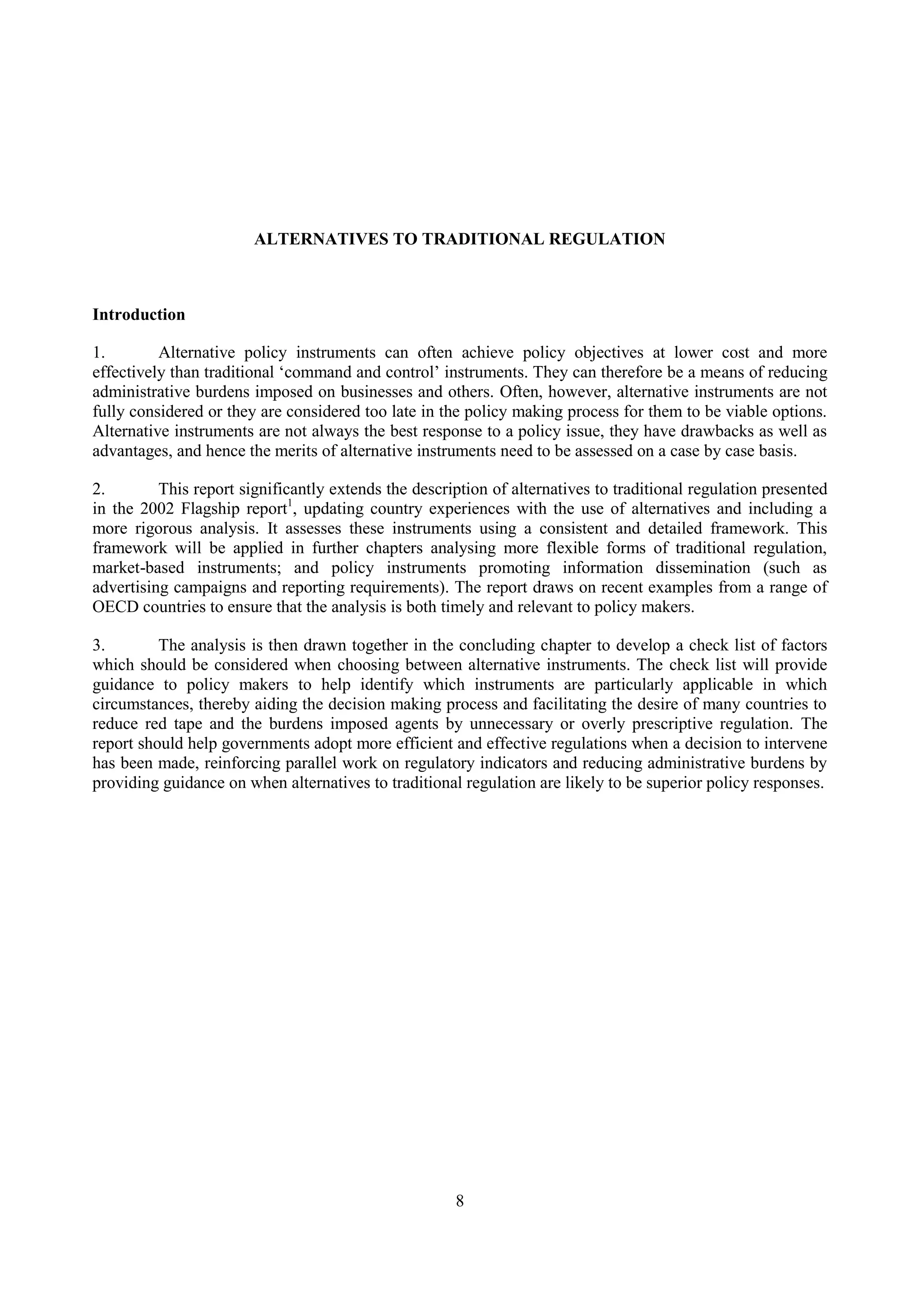 Alternative to traditional regulation oecd | PDF