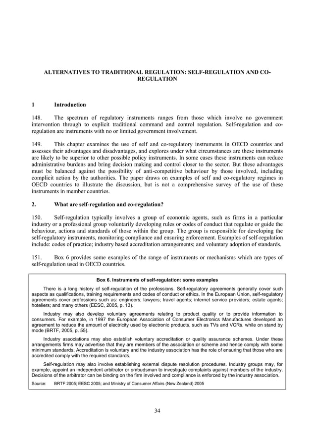 Alternative to traditional regulation oecd | PDF