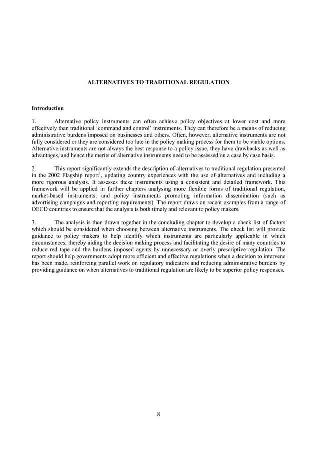 Alternative to traditional regulation oecd | PDF