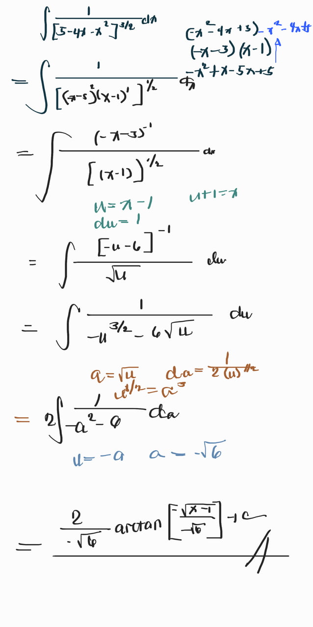 Alternative Solutions to Integration of Trigonometric Substitution | PDF