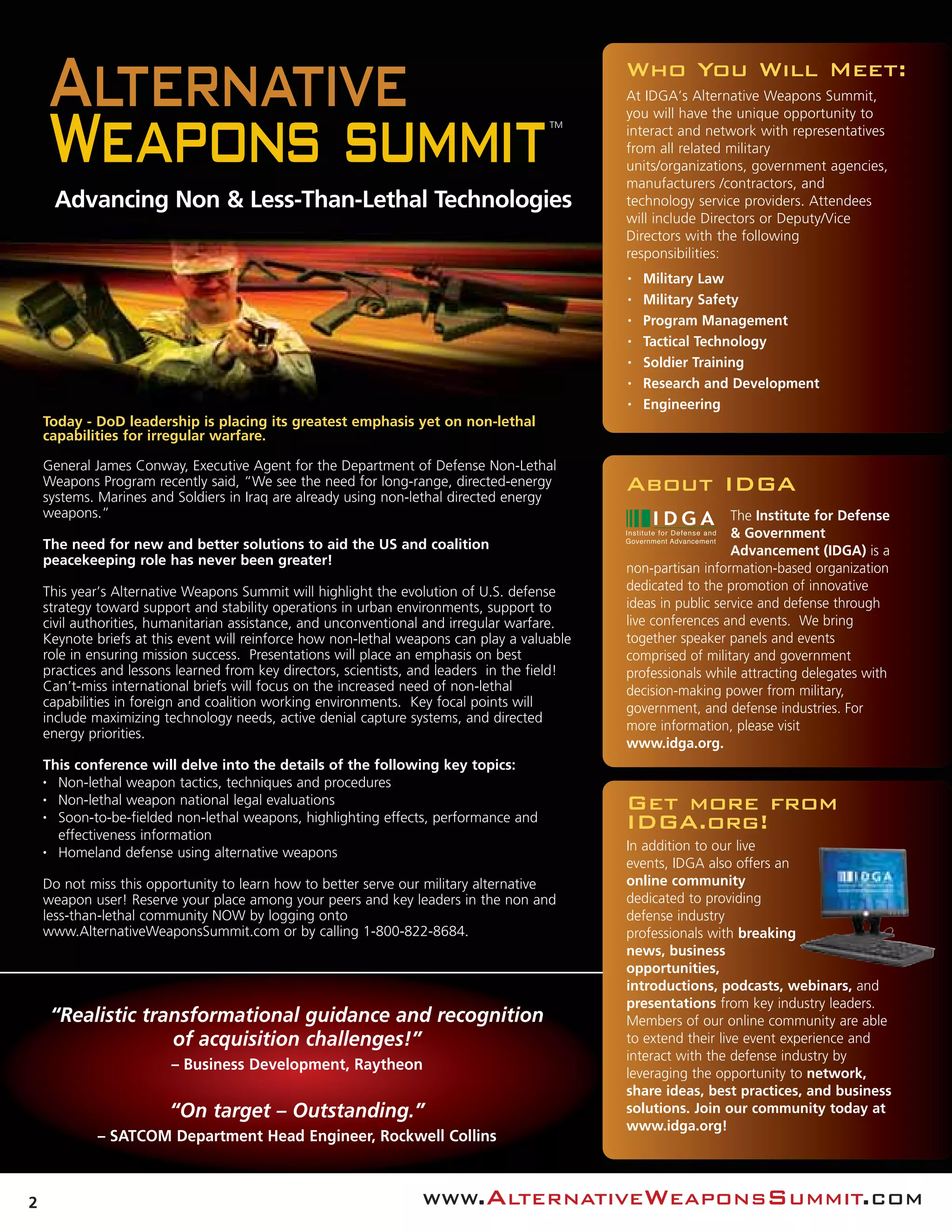 Alternative Weapons Summit | PDF