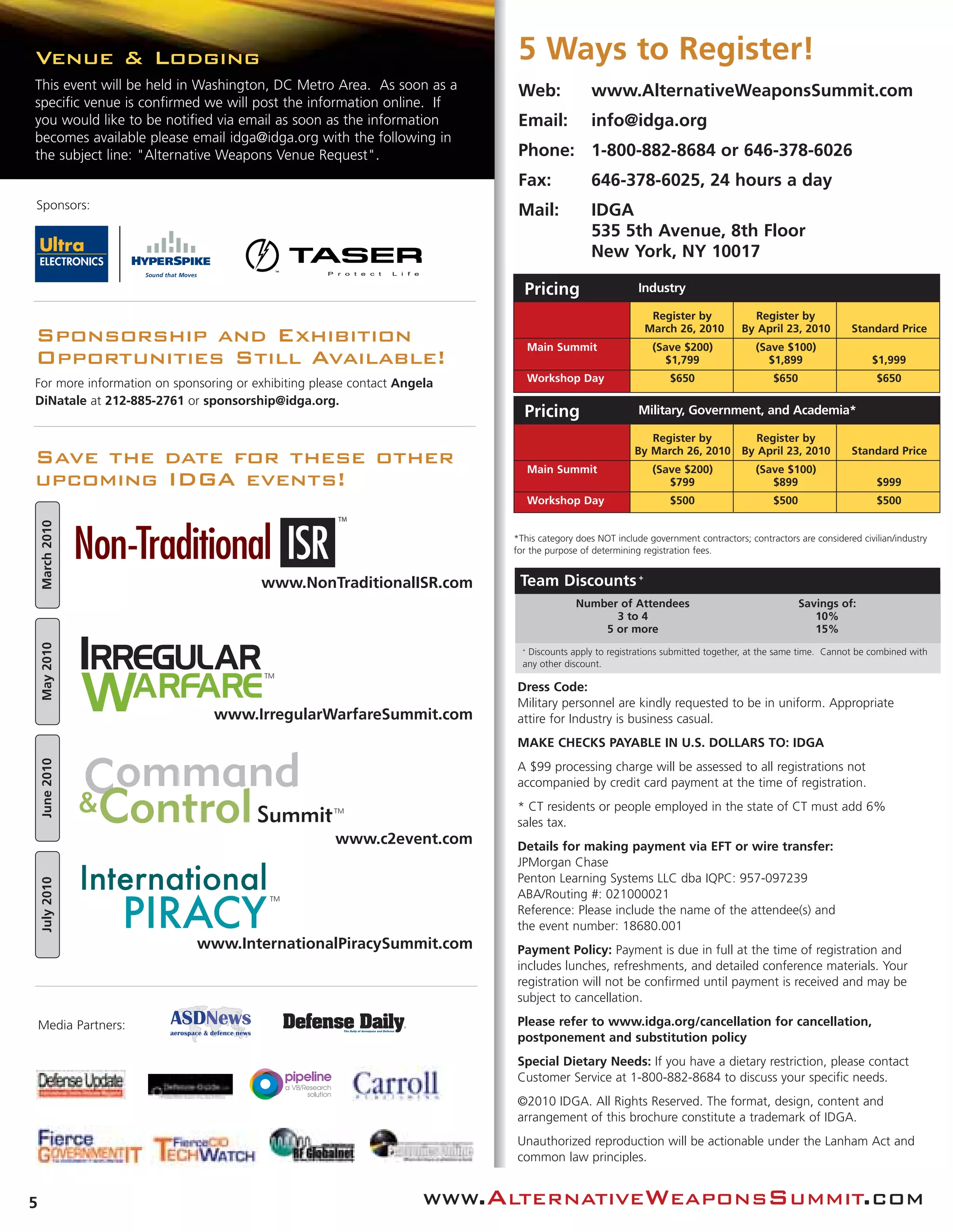 Alternative Weapons Summit | PDF