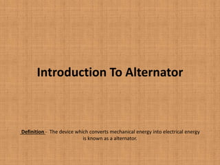 Alternator (tpg) | PPT