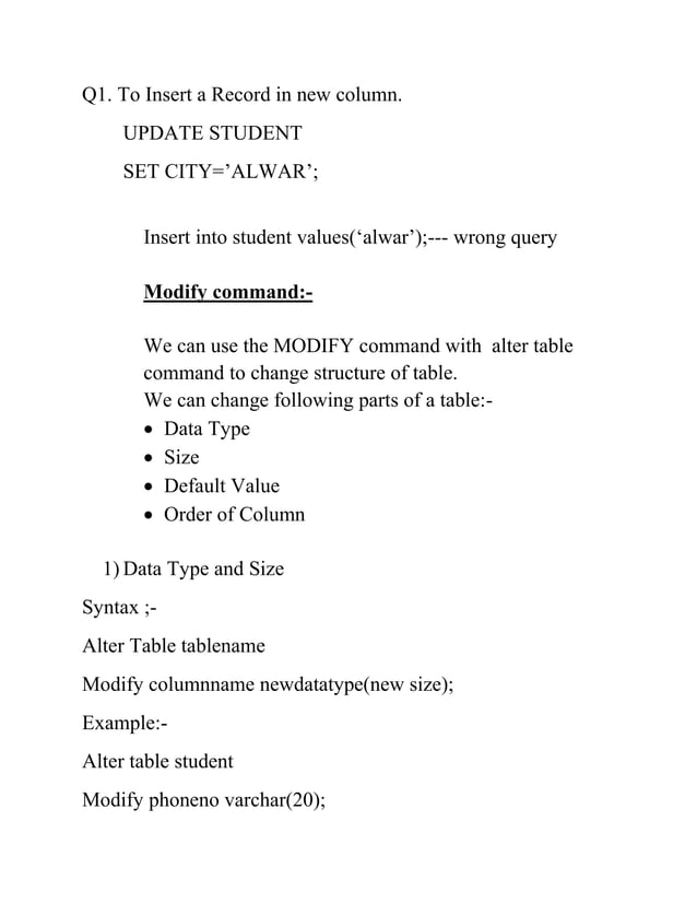 Alter table command | PDF